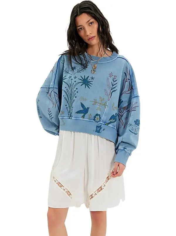Free People Gaia Oversized Sweatshirt - Folk Combo
