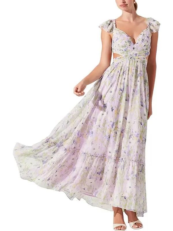 Astr The Label Primrose Maxi Dress - Lavender Multi Floral