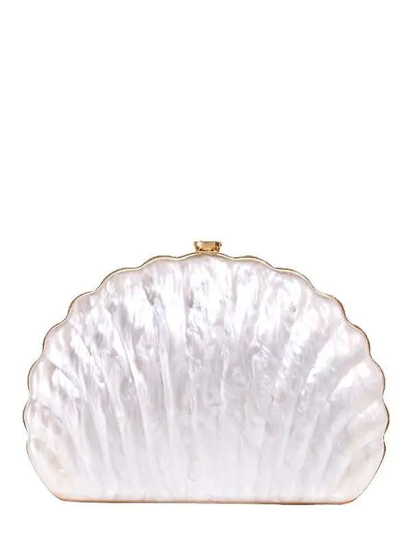 Aqua Shell Clutch - Pearl