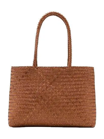Madewell Handwoven Leather Tote Bag - Orange