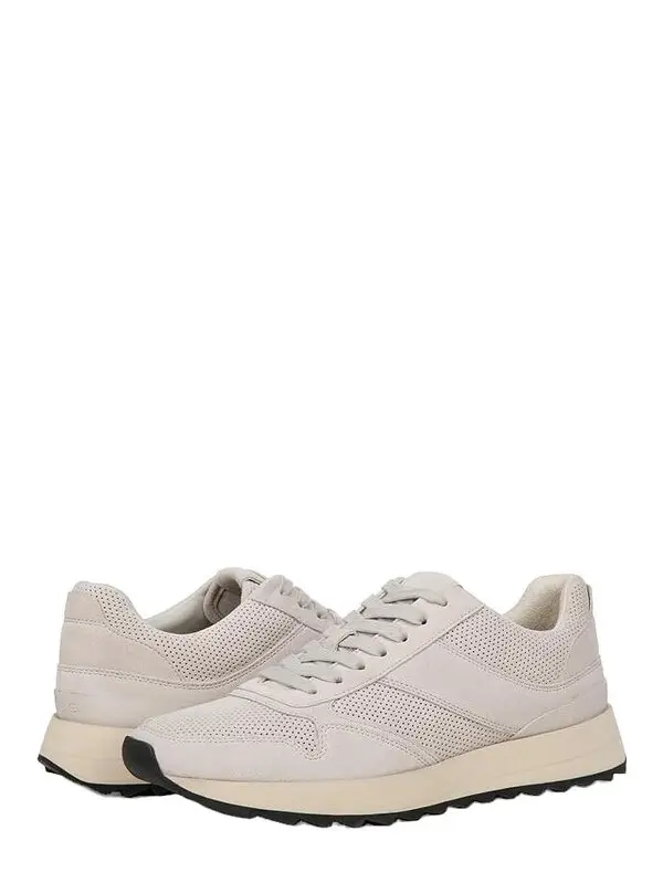 Vince Edric Perforated Suede Lace-up Sneakers - Bone
