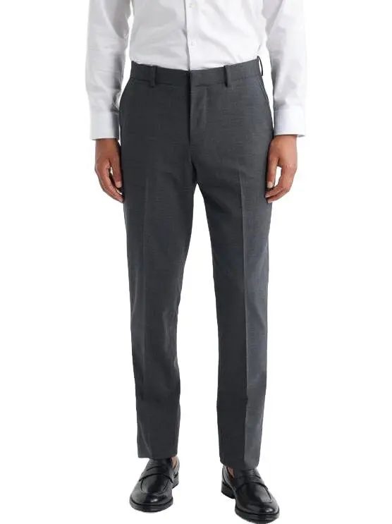 Nordstrom Henrik Trim Fit Stretch Wool Suit Pants - Grey Dark Heather