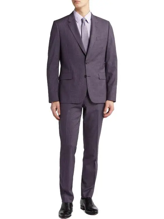 Paul Smith Tailored Fit Stripe Stretch Cotton Suit - Purple