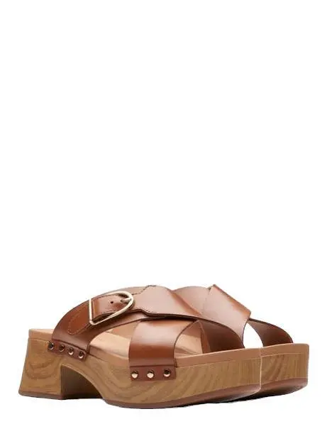 Clarks Sivanne Walk Sandal - Tan Leather