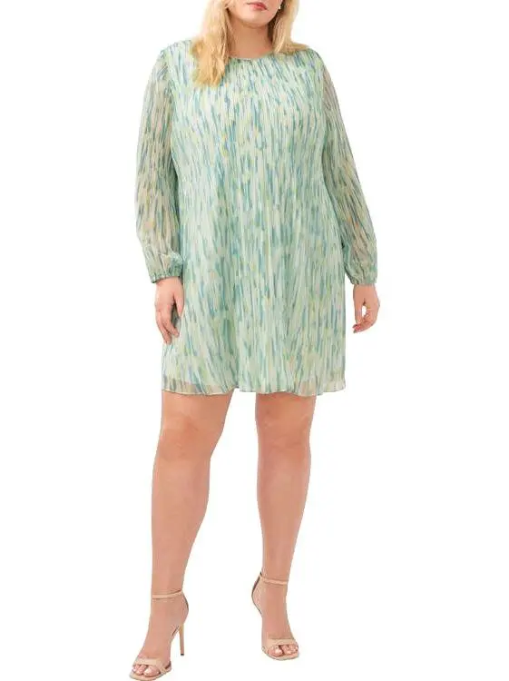 Halogen Release Long Sleeve Minidress - Fresh Mint Green