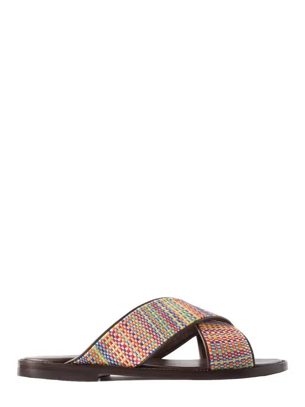 Manolo Blahnik Otawi Jacquard Sandals - Red