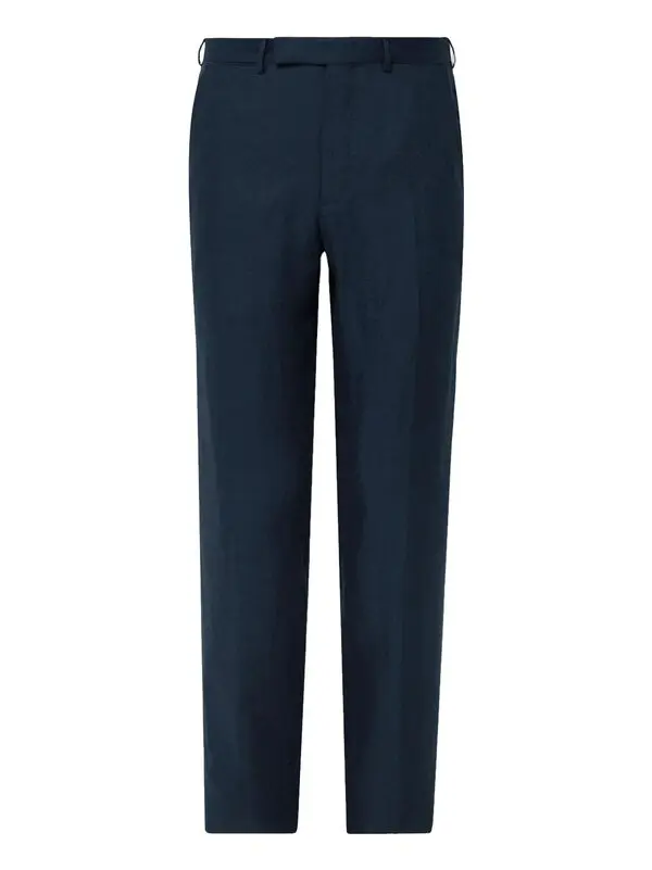 Zegna Slim-fit Oasi Lino Twill Suit Trousers - Blue