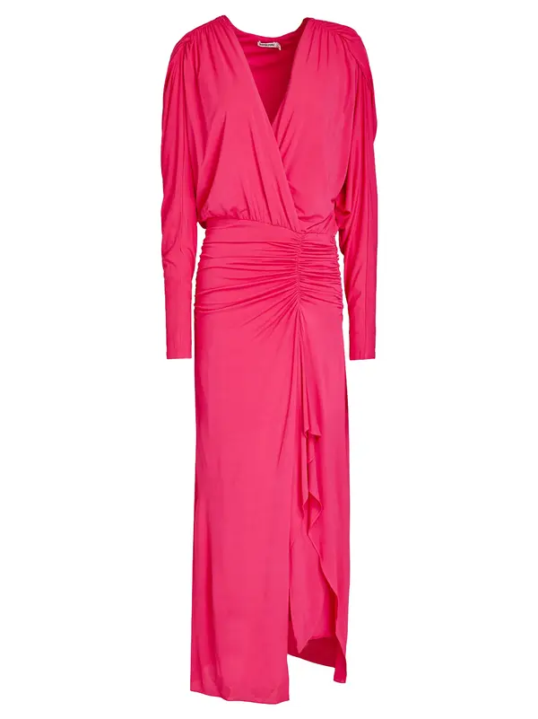 Simkhai Ellie Ruched Jersey Maxi Dress - Fuchsia