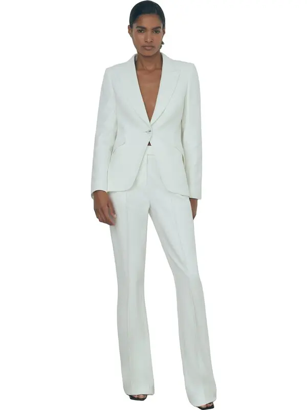 ATELIER Camille Slim Flared Suit Trousers - Ivory