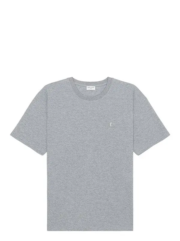 Saint Laurent T-shirt Large Bord In Grey - Jaune & Bleu