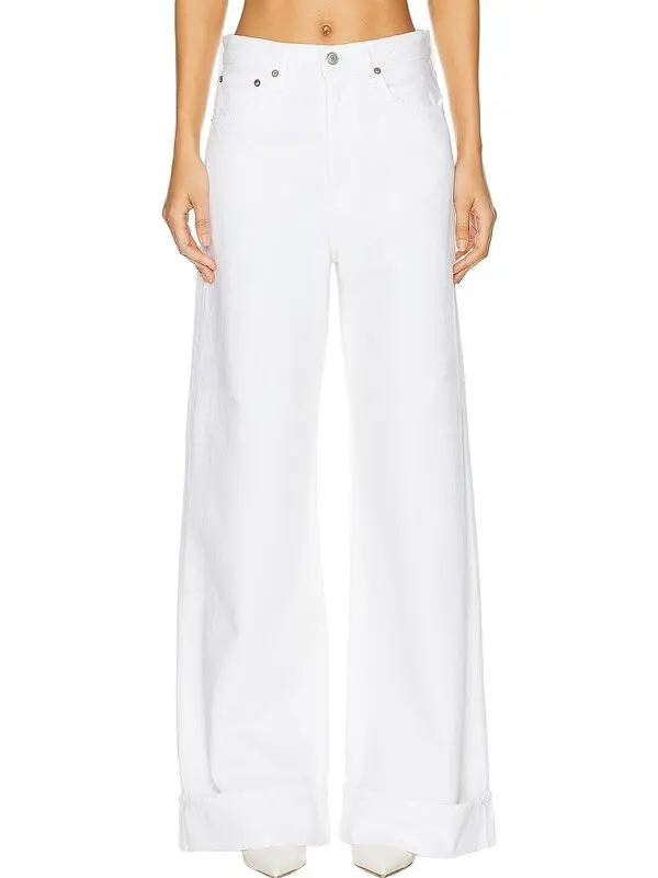 AGOLDE Dame High Rise Wide Leg Jeans - Fortune Cookie