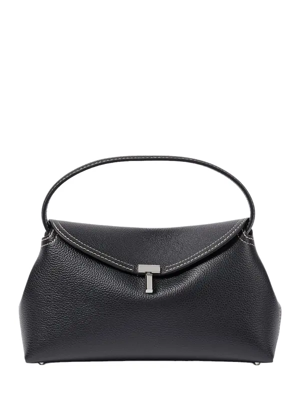 TOTÊME T-lock Small Leather Clutch - Black
