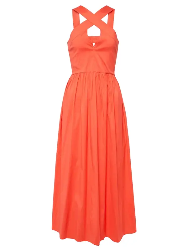 Max Mara Stelvio Cotton-blend Midi Dress - Orange