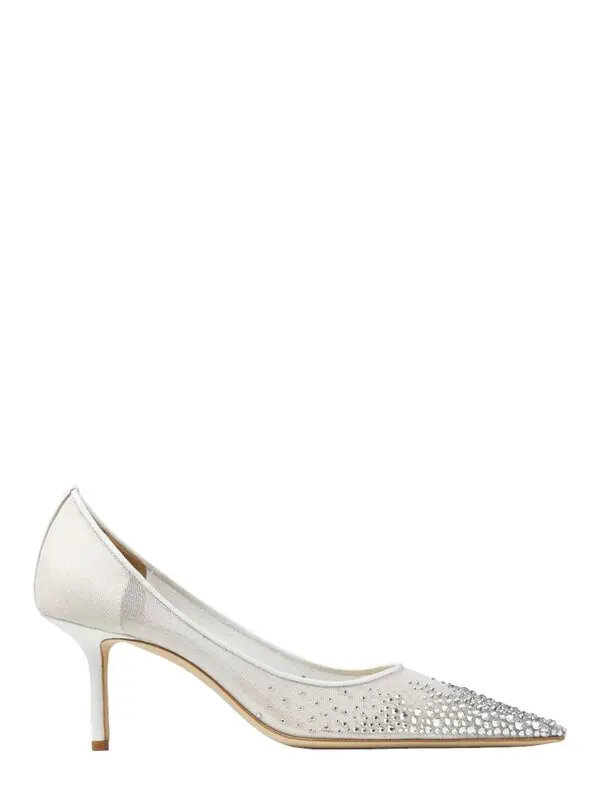 JIMMY CHOO Love 65 Mesh Pumps With Dégradé Crystals - White/crystal