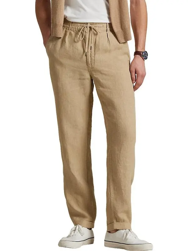 Ralph Lauren Lateef Slim Tapered Linen Pants - Classic Khaki