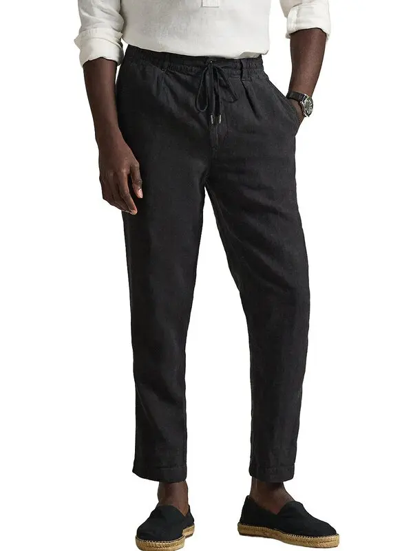 Ralph Lauren Lateef Slim Tapered Linen Pants - Polo Black