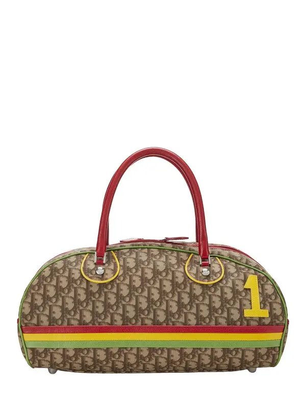 Dior Trotter Coated Canvas Rasta Bowler Bag - Brown