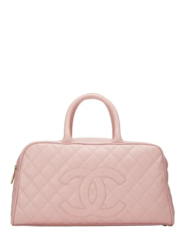 Chanel Quilted Caviar Bowler - Pink
