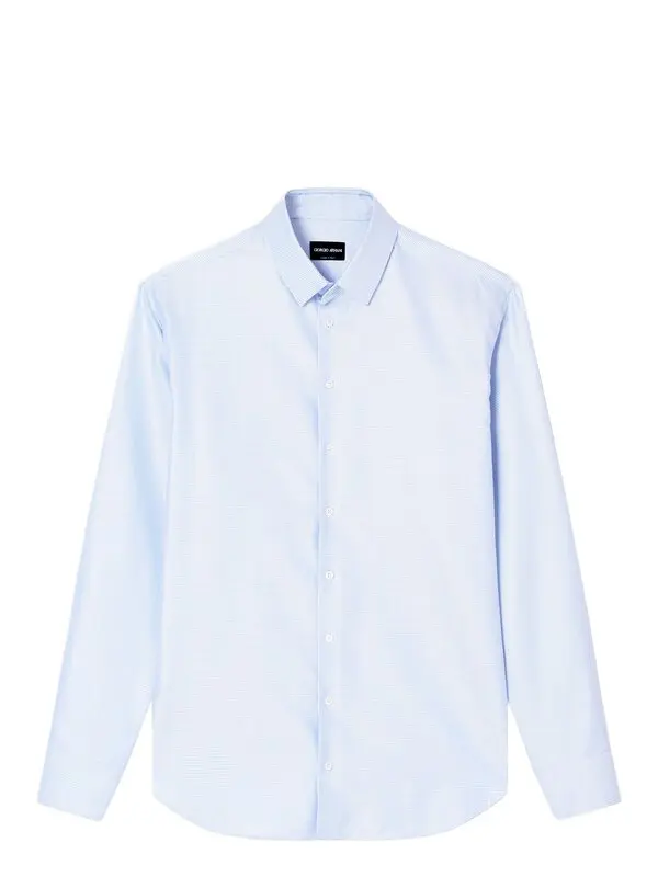 Giorgio Armani Regular-fit Shirt Made From Micro-woven Cotton - White