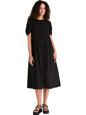 Merlette Arcane Cotton Jersey Combo Dress - Black