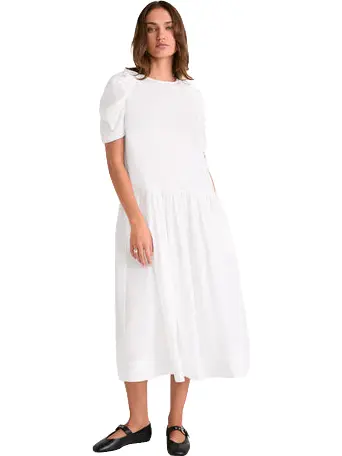 Merlette Arcane Cotton Jersey Combo Dress - White