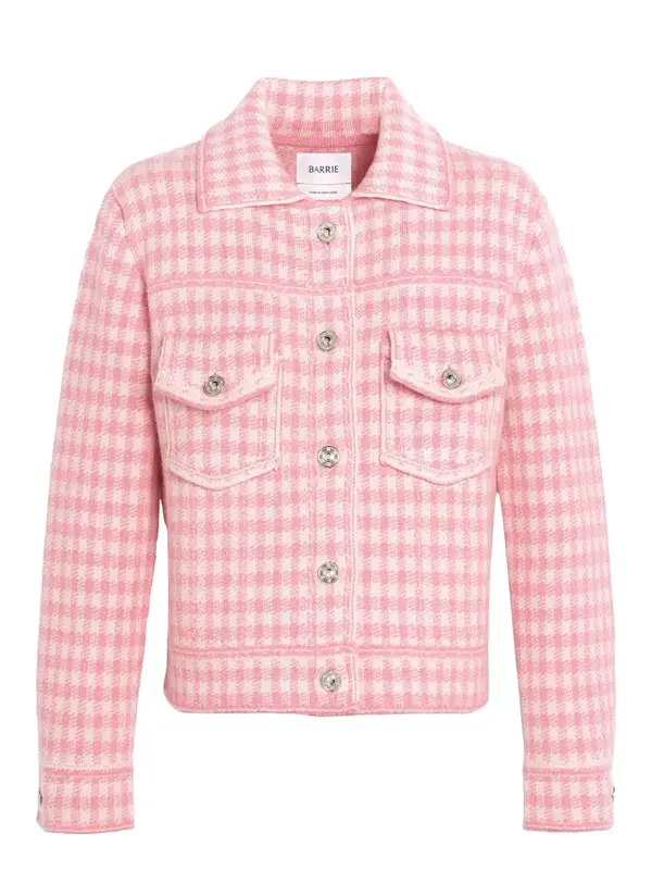 BARRIE Gingham Cashmere-blend Jacket - Pink