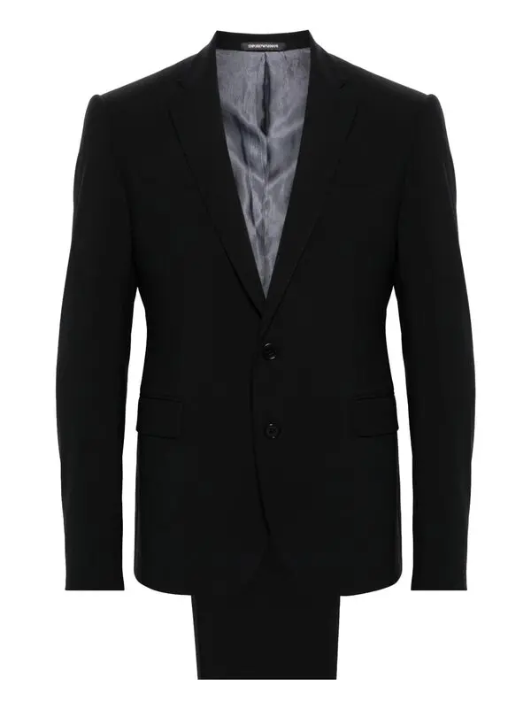 Emporio Armani Notched-lapels Single-breasted Suit - Black