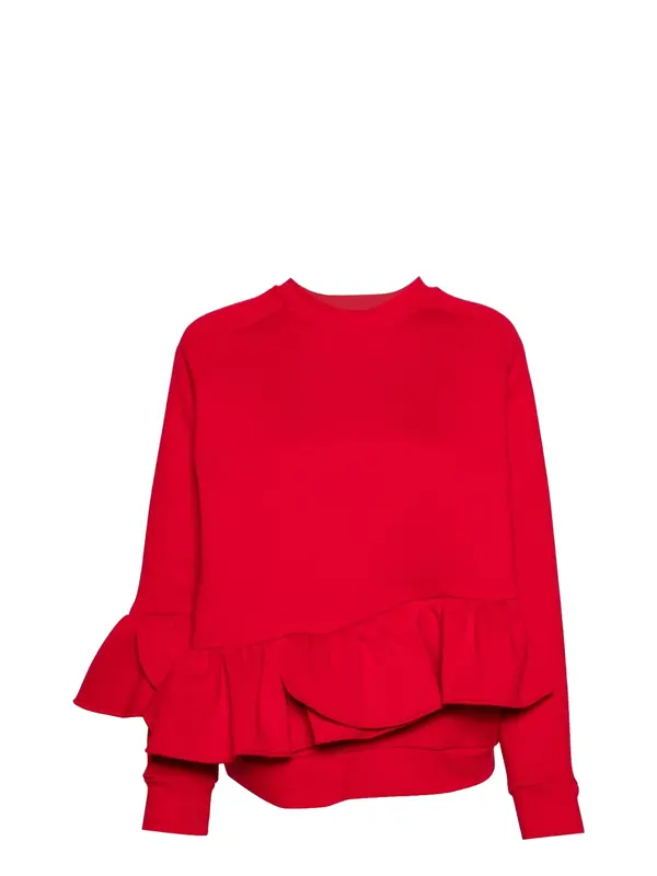 IOANA CIOLACU Ruffle-trim Sweatshirt - Red
