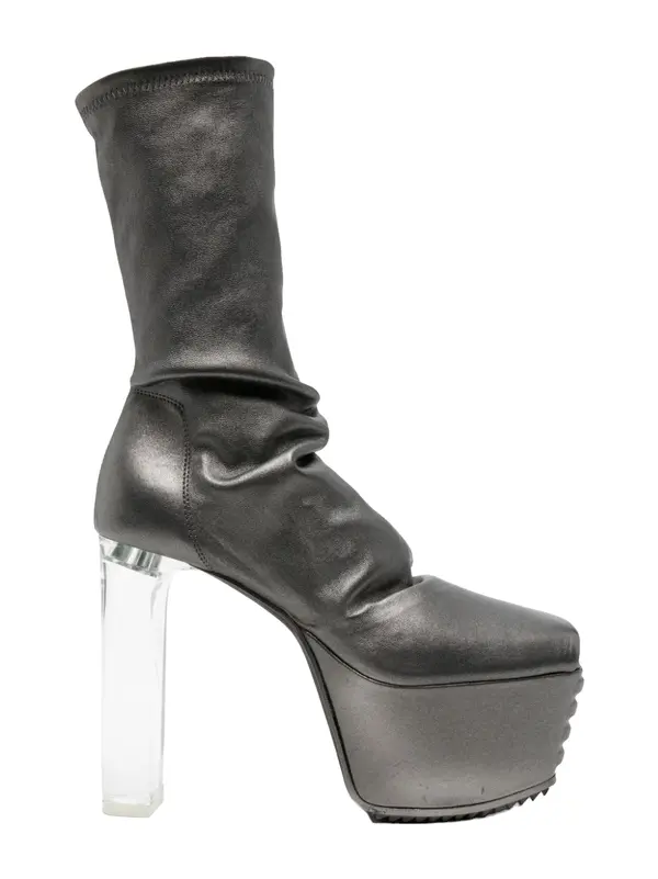 Rick Owens 135mm Platform Boots - Grey