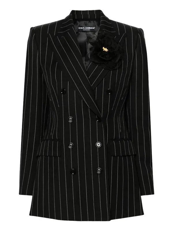 Dolce & Gabbana Pinstripe Double-breasted Blazer - Black