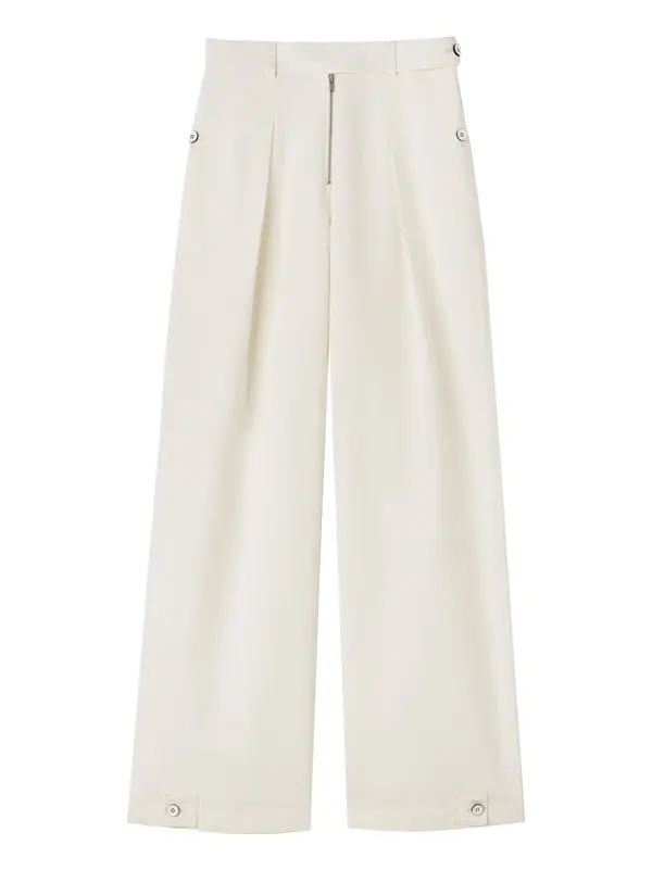 JIL SANDER High-waist Wide-leg Trousers - White
