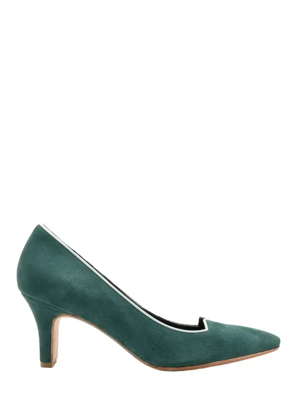 STUDIO CHOFAKIAN 75mm Banoni Leather Pumps - Green