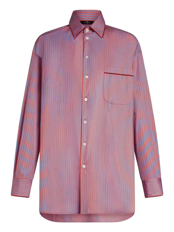 Etro Striped Cotton Shirt - Blue