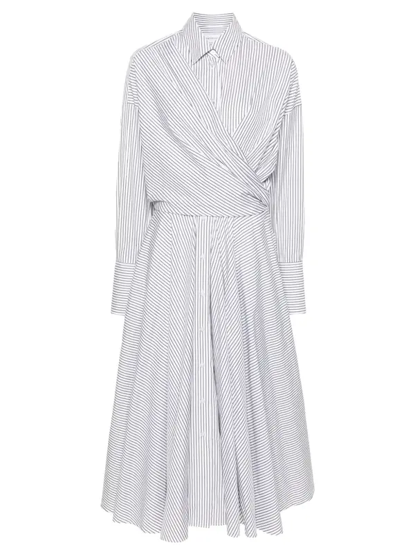 Viktor & Rolf Striped Wrap Maxi Dress - White