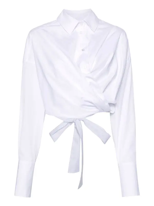 Viktor & Rolf Cropped Wrap Shirt - White
