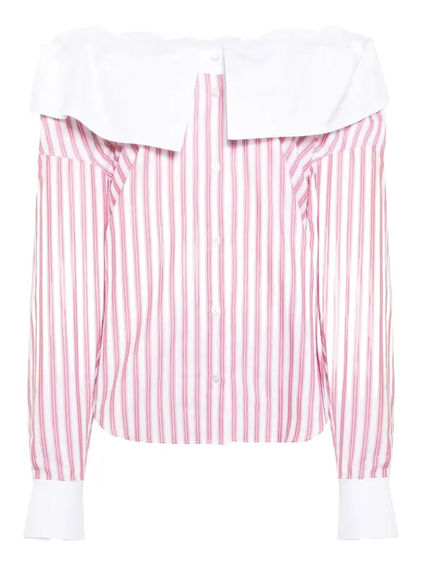 Viktor & Rolf Couture Off-shoulder Shirt - Red