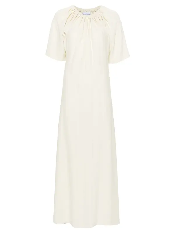 Viktor & Rolf Gathered-neckline Crepe Maxi Dress - White