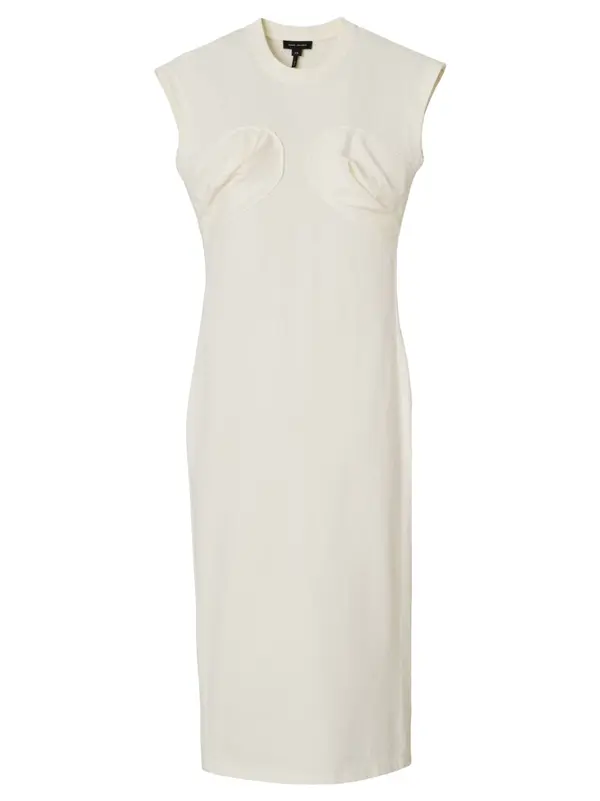 Marc Jacobs Seamed Up Sleeveless Midi Dress - Neutrals
