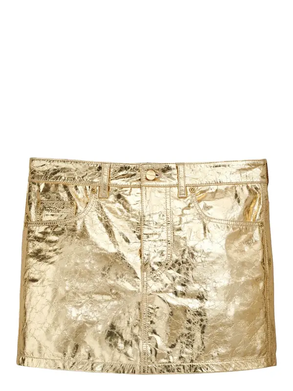 Marc Jacobs Metallic Miniskirt - Gold
