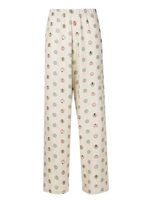 AMIR SLAMA Graphic-print Trousers - Neutrals