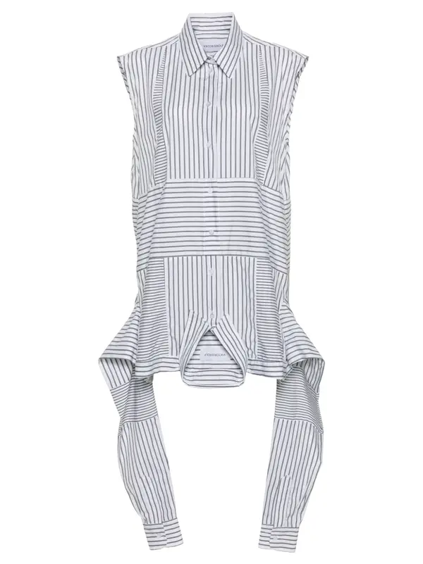 Viktor & Rolf Upside Down Striped Shirtdress - White