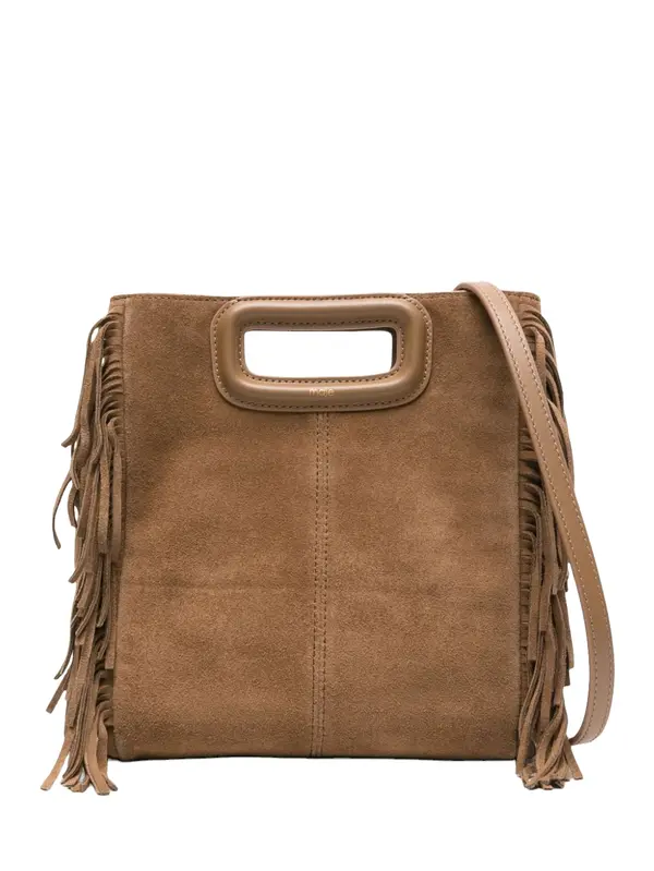 Maje Fringed Suede Tote Bag - Brown
