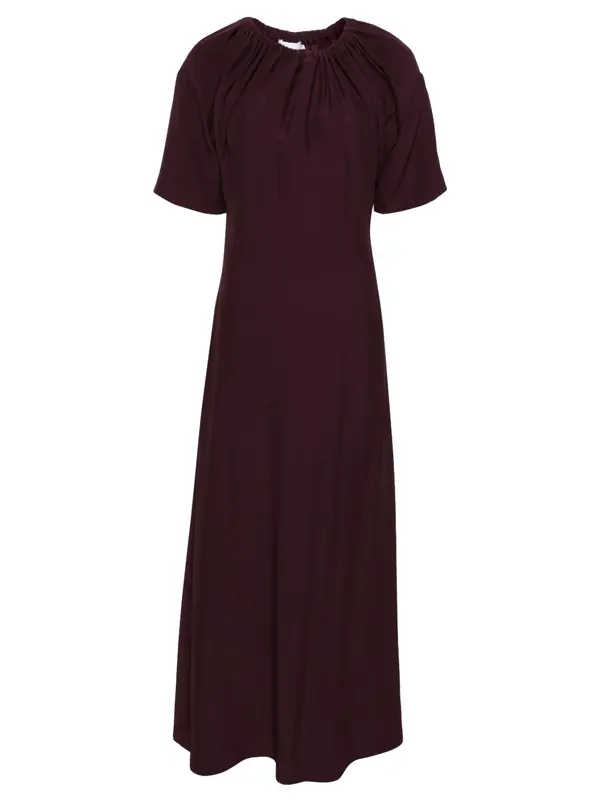 Viktor & Rolf Gathered-neckline Crepe Maxi Dress - Purple