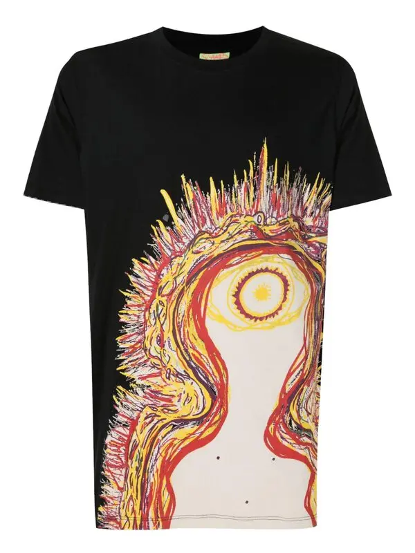 AMIR SLAMA Graphic Print T-shirt - Black