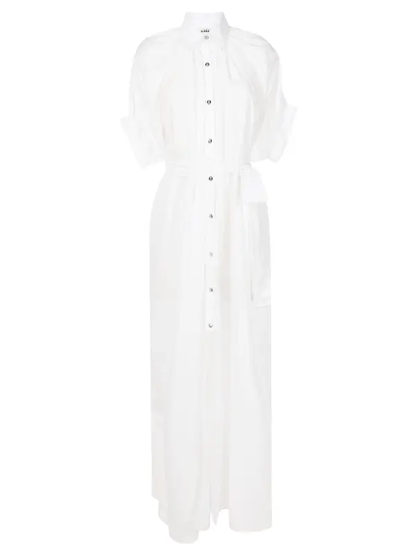 AMIR SLAMA Tied-waist Shirt Dress - White