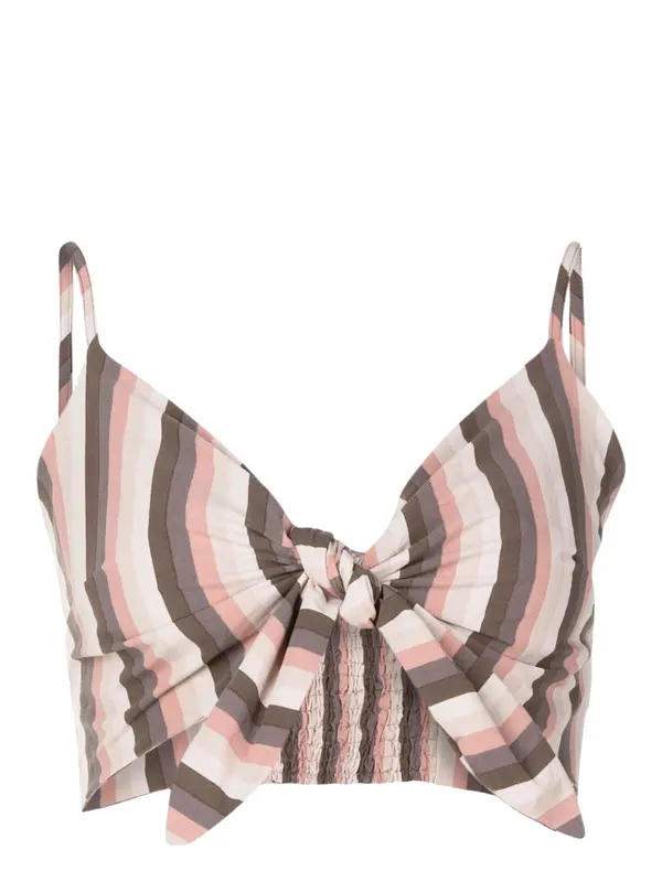 AMIR SLAMA Striped Crop Top - Neutrals