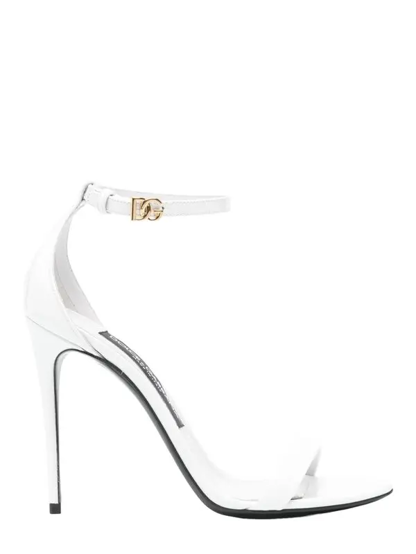 Dolce & Gabbana 100mm Leather Sandals - White
