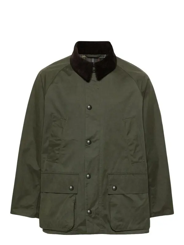 Barbour Bedale Jacket With Contrasting Collar - Green
