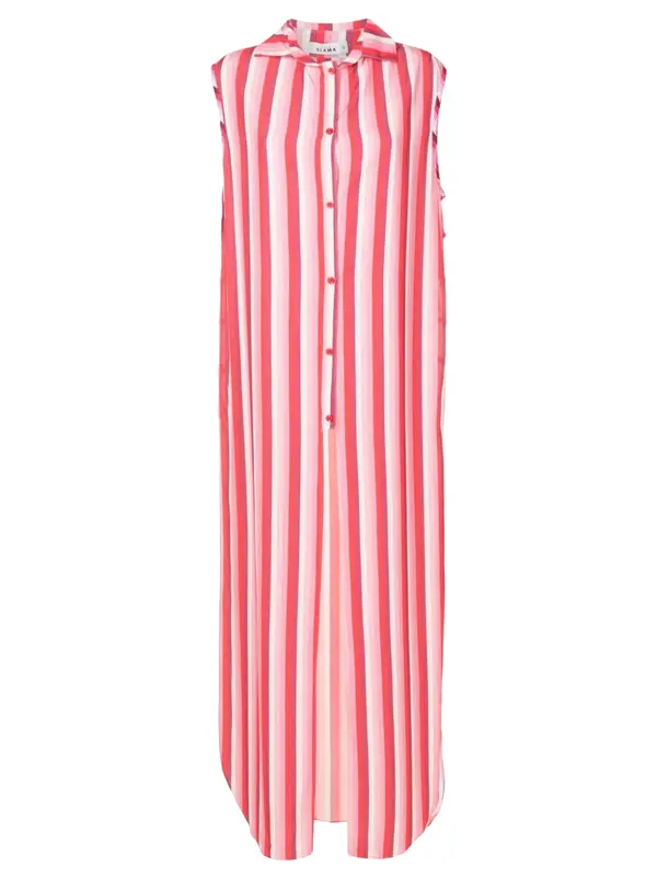 AMIR SLAMA Stripe-print Shirtdress - Pink