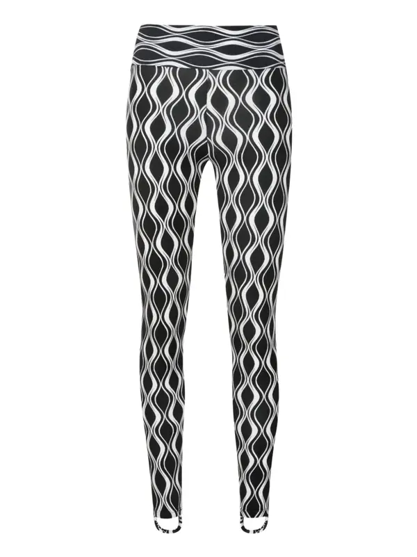 AMIR SLAMA GYM Wave-print High-waisted Leggings - Black
